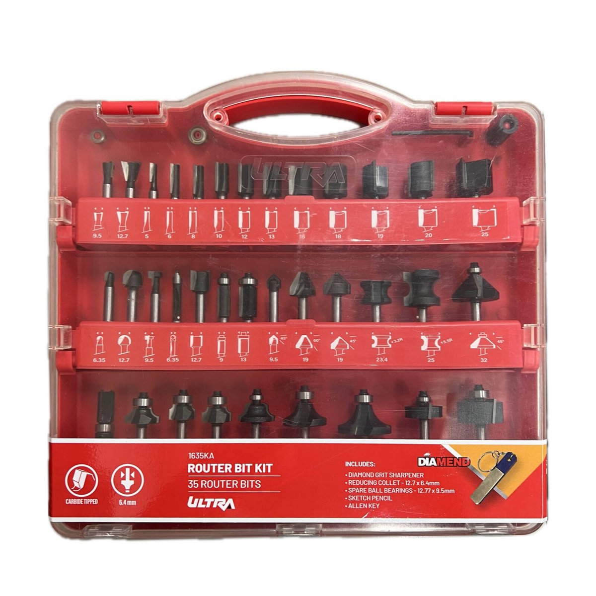 Ultra 6.4mm 35 Piece Router Bit Set - Bunnings Australia