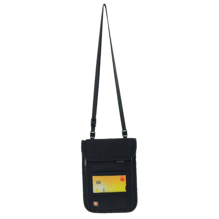 RFID Blocking Travel Neck Wallet Stash Passport Pouch Security Black ...