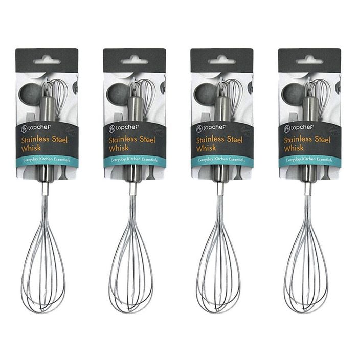 4PK Topchef Stainless Steel Whisk Beater Kitchen Utensil 28cm Silver ...