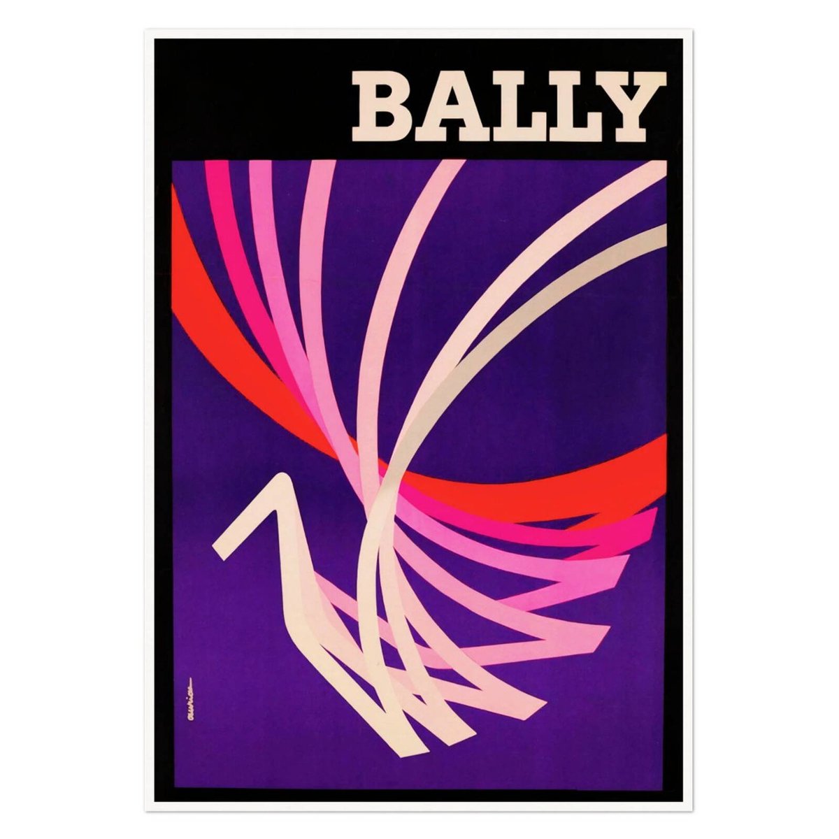 Galrie Bally Vintage Art Deco Poster Elegant Abstract Artwork for Home Decor, Poster Only, A4 21 ...