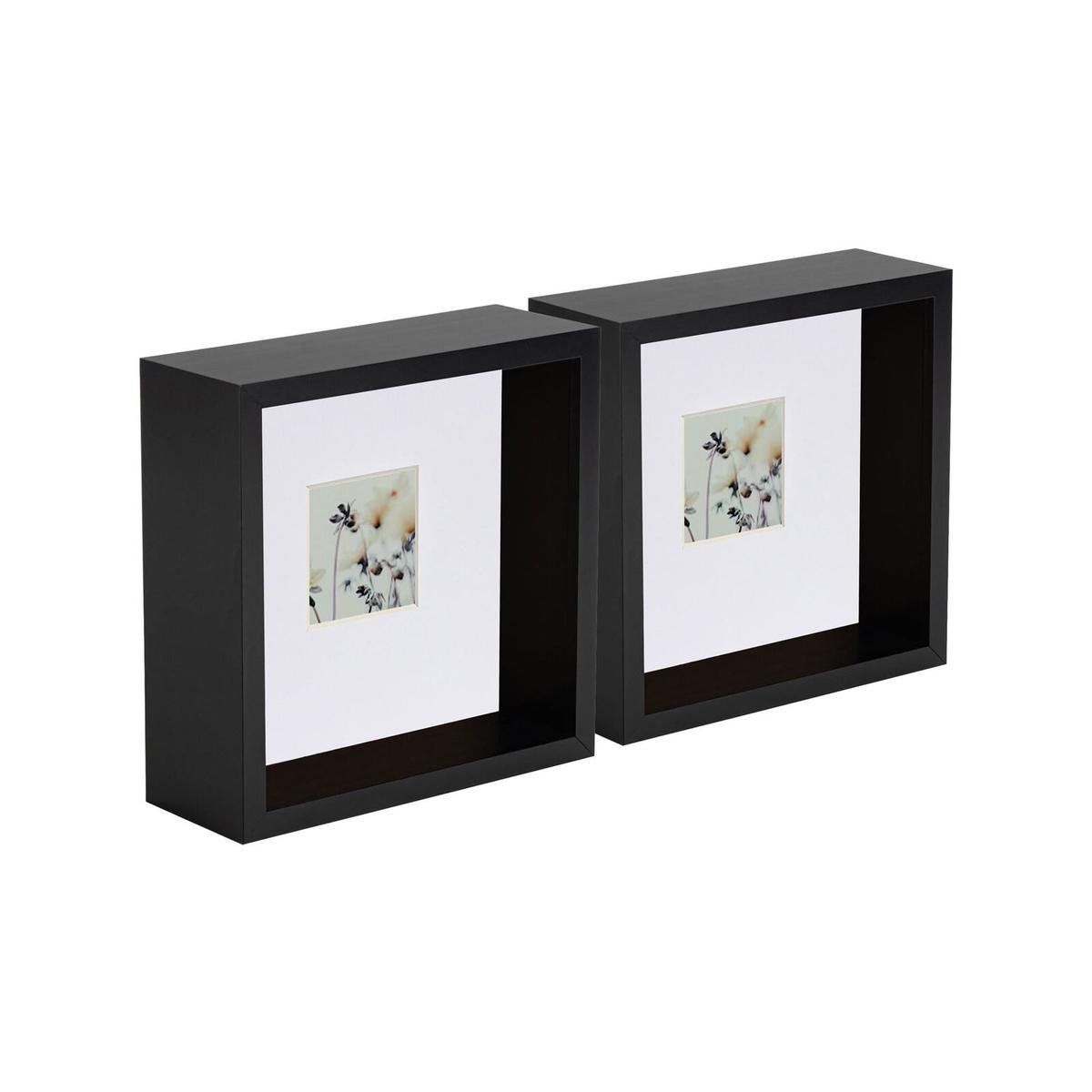 Nicola Spring 2 Piece 6 x 6 3D Shadow Deep Box Photo Frame Set - Craft ...