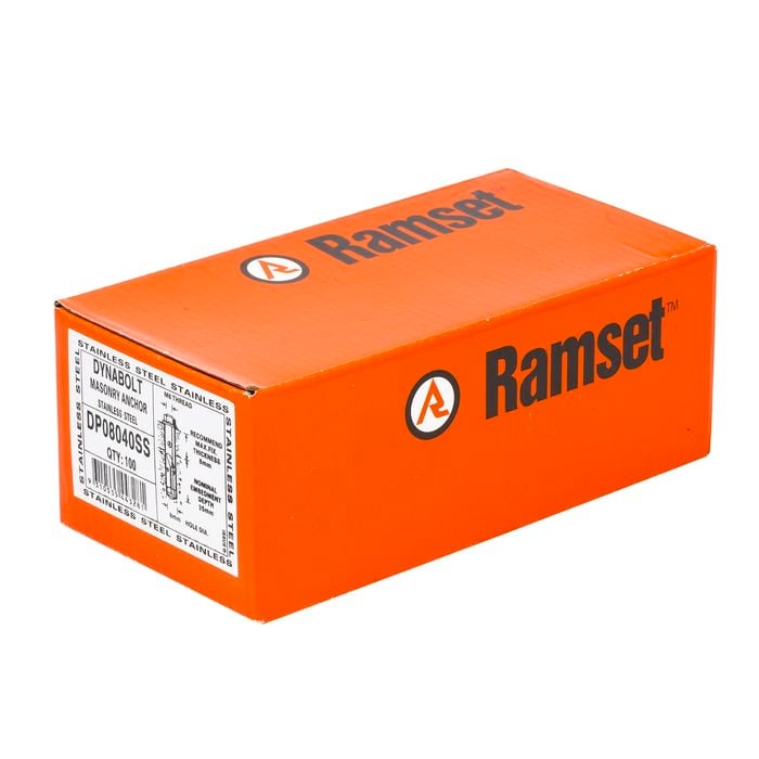 Ramset 8 x 40mm Stainless Steel DynaBolt Plus Hex Nut Bolt - 100 Pack - Bunnings Australia