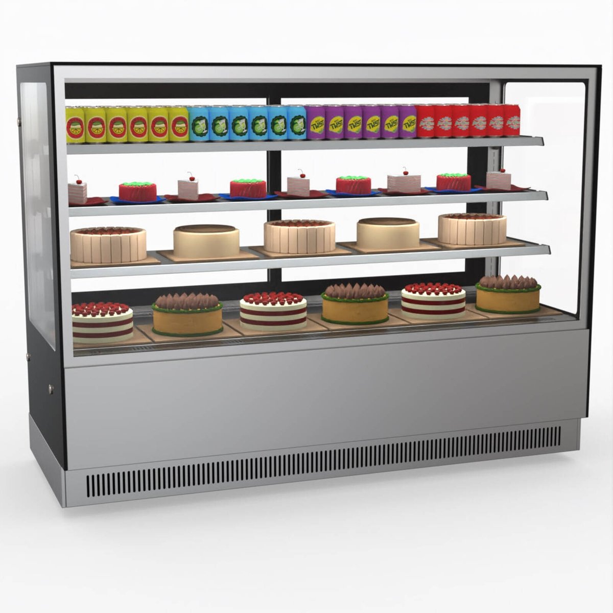 Bonvue Modern 3 Shelves Cake Or Food Display - Cake Display Fridges ...