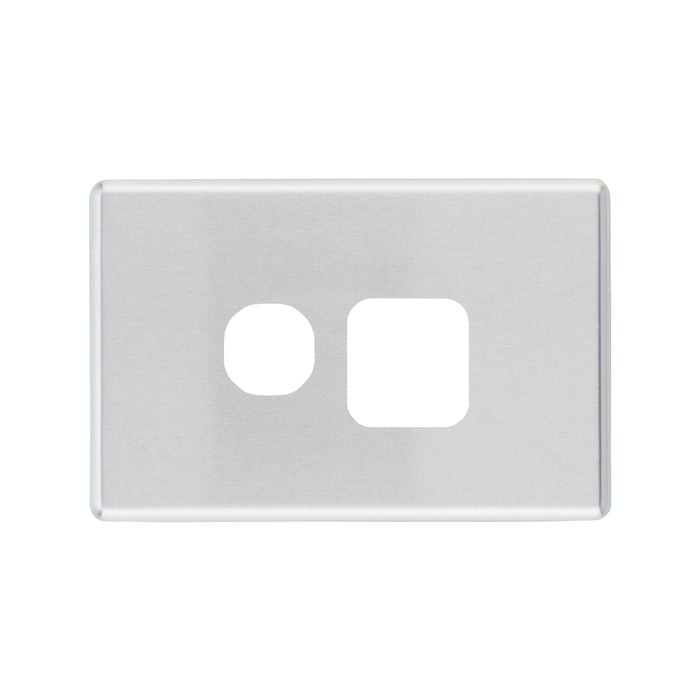 Deta S-Line Single Brushed Aluminium Powerpoint Cover Plate - Bunnings ...