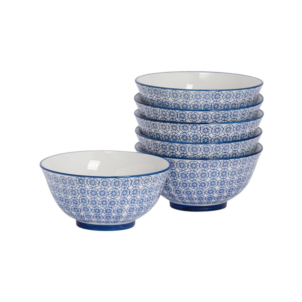 Nicola Spring Patterned Cereal Bowls - Print Design - 15cm - Set of 6 ...