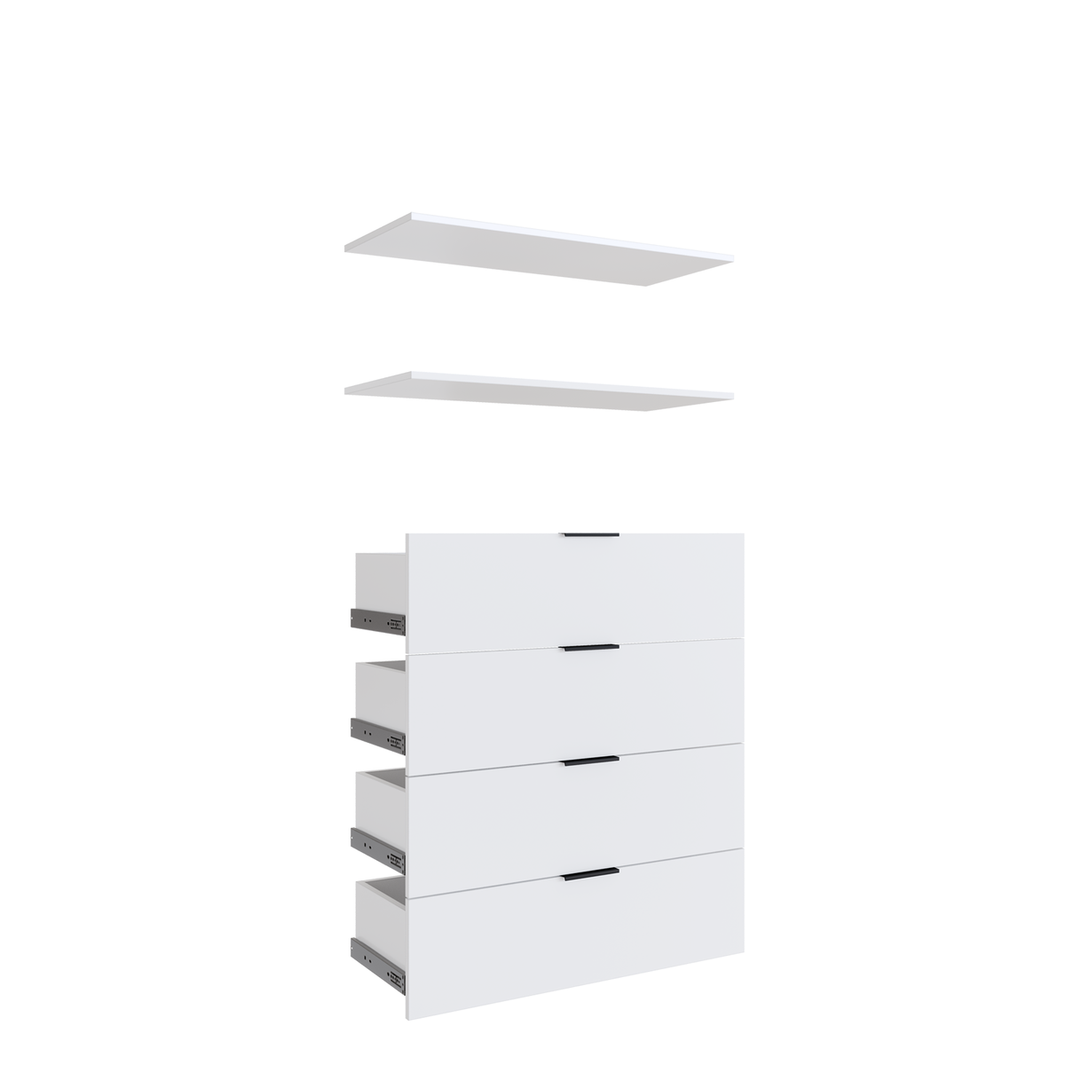Lugna 4 Drawer, 2 Shelf Insert Kit White – Fits 900 X 380MM Cabinet ...