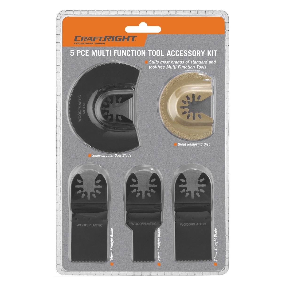 Craftright Multi Function Tool Accessory Kit - 5 Pack - Bunnings New ...