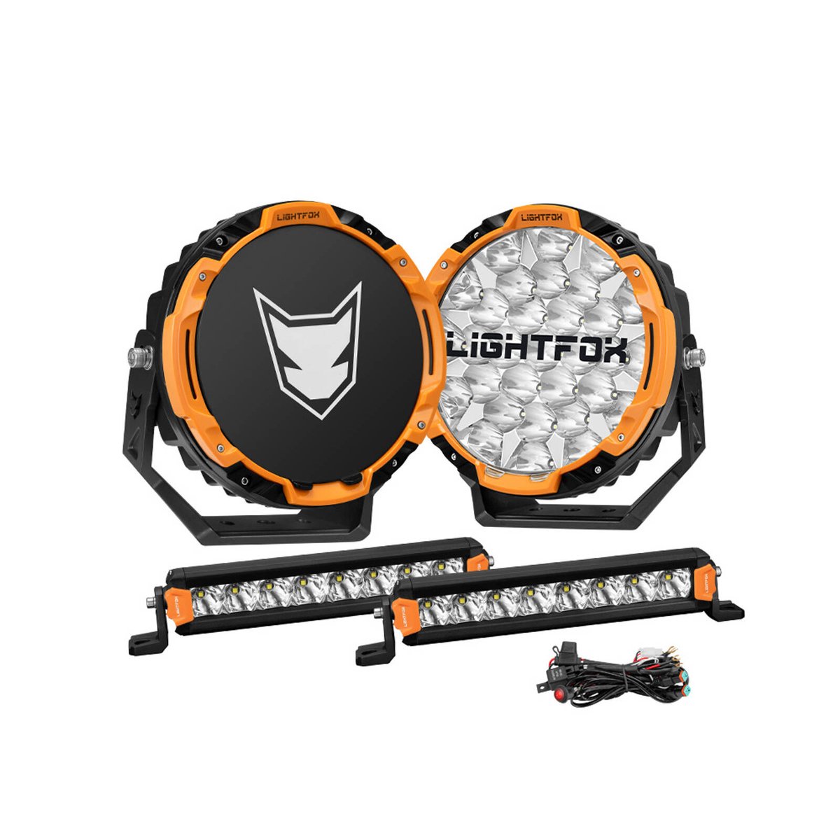 LIGHTFOX 9 inch Osram LED Driving Lights + 8 inch LED Light Pods w ...