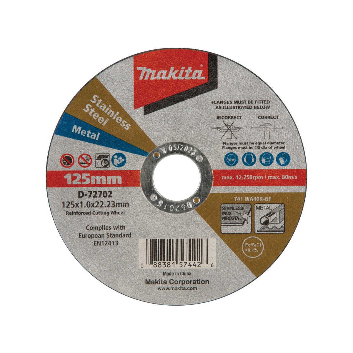 Makita 125 x 1 x 22.23mm Inox Cutting Disc - 25 Pack - Bunnings Australia