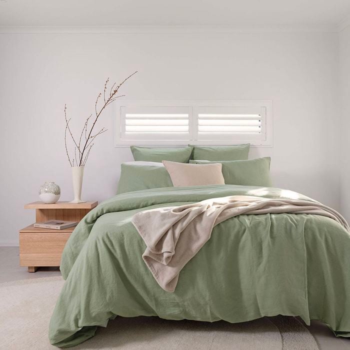 KB Linen Quilt Cover Set Sage - Bunnings Australia