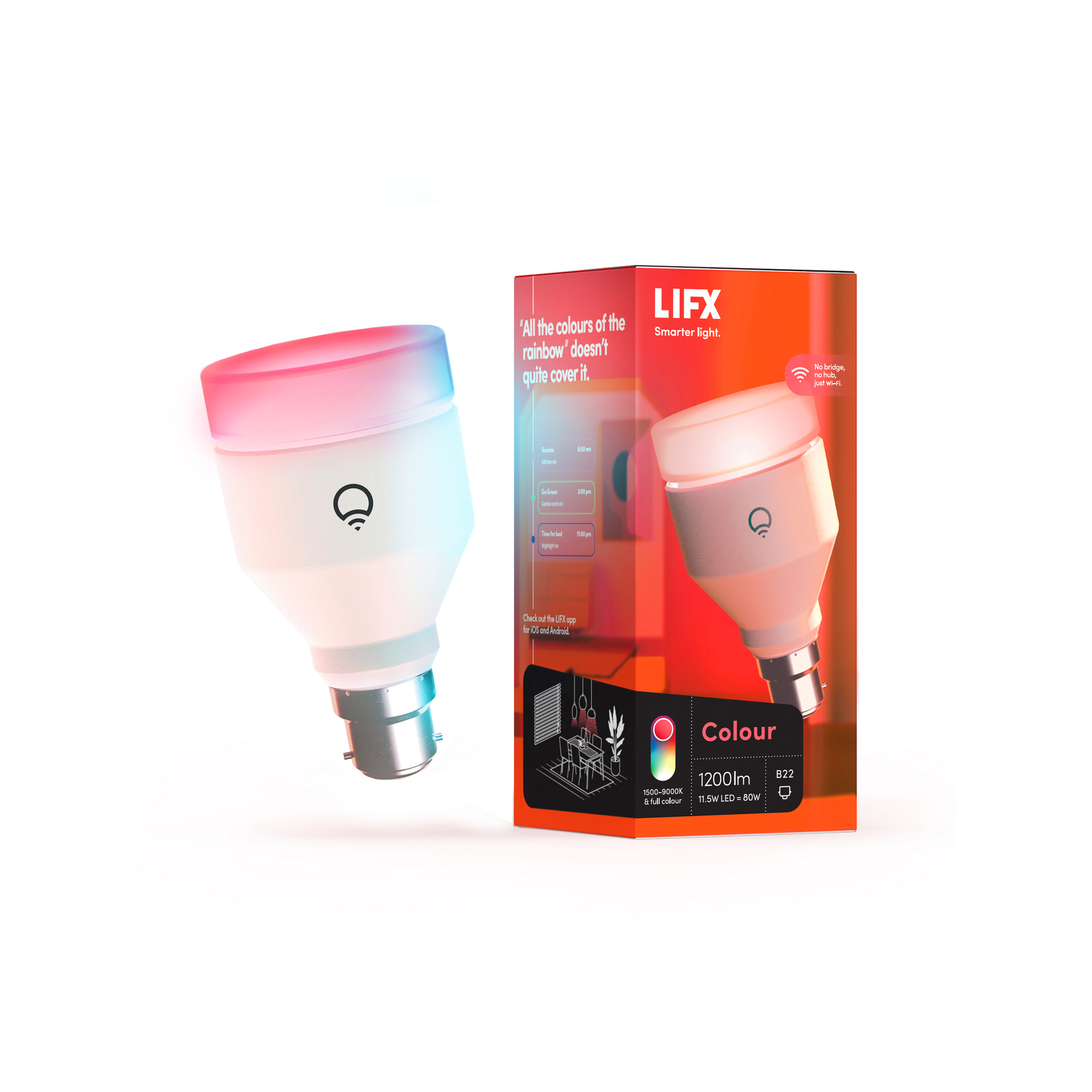 LIFX Smart Light Globe Colour 1200lm B22 Bunnings Australia