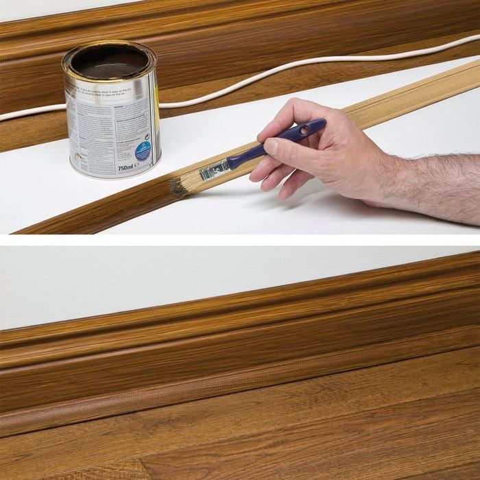 D-Line 22 x 22mm 2m Wood Fibre Cable Management Cover Floor Trim ...