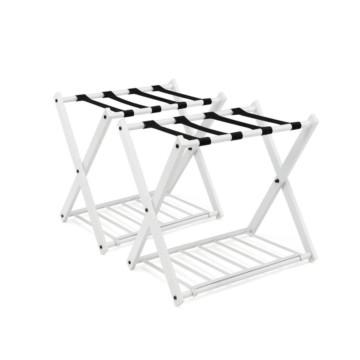 Costway Set of 2 Luggage Racks Shoe Storage Shelf White - Bunnings ...