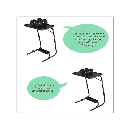 TABLE BUDDY Executive 55x40x73cm with Cupholder & Foot Rest Folding Table- Black - Bunnings ...