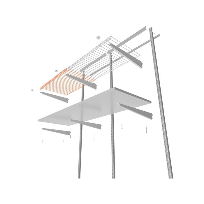 Flexi Storage Home Solutions 1840 x 335mm White Double Slot Front Wire Shelf A Bunnings Australia