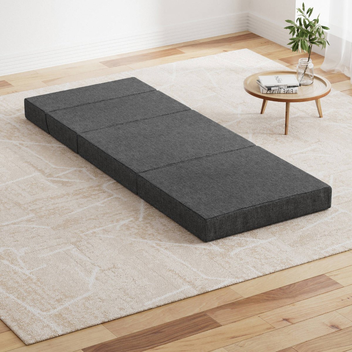 Giselle Folding Mattress 12cm Foldable Foam Bed Floor Mat Grey Portable ...