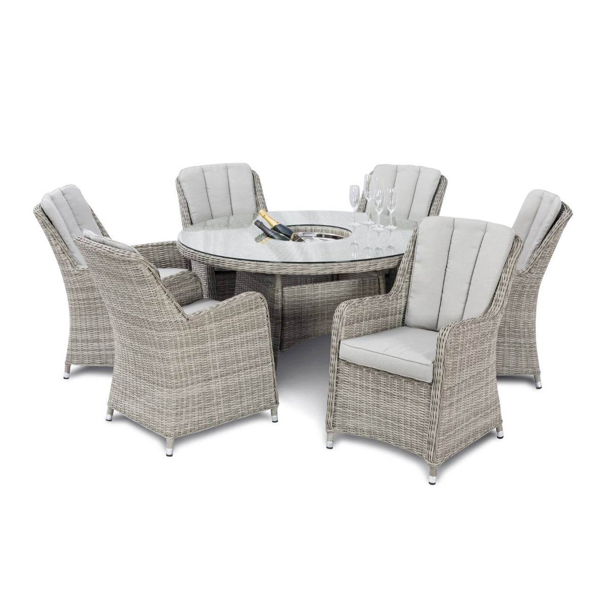FurnitureOkay Oxford 7-Piece Wicker Outdoor Dining Setting - Bunnings ...