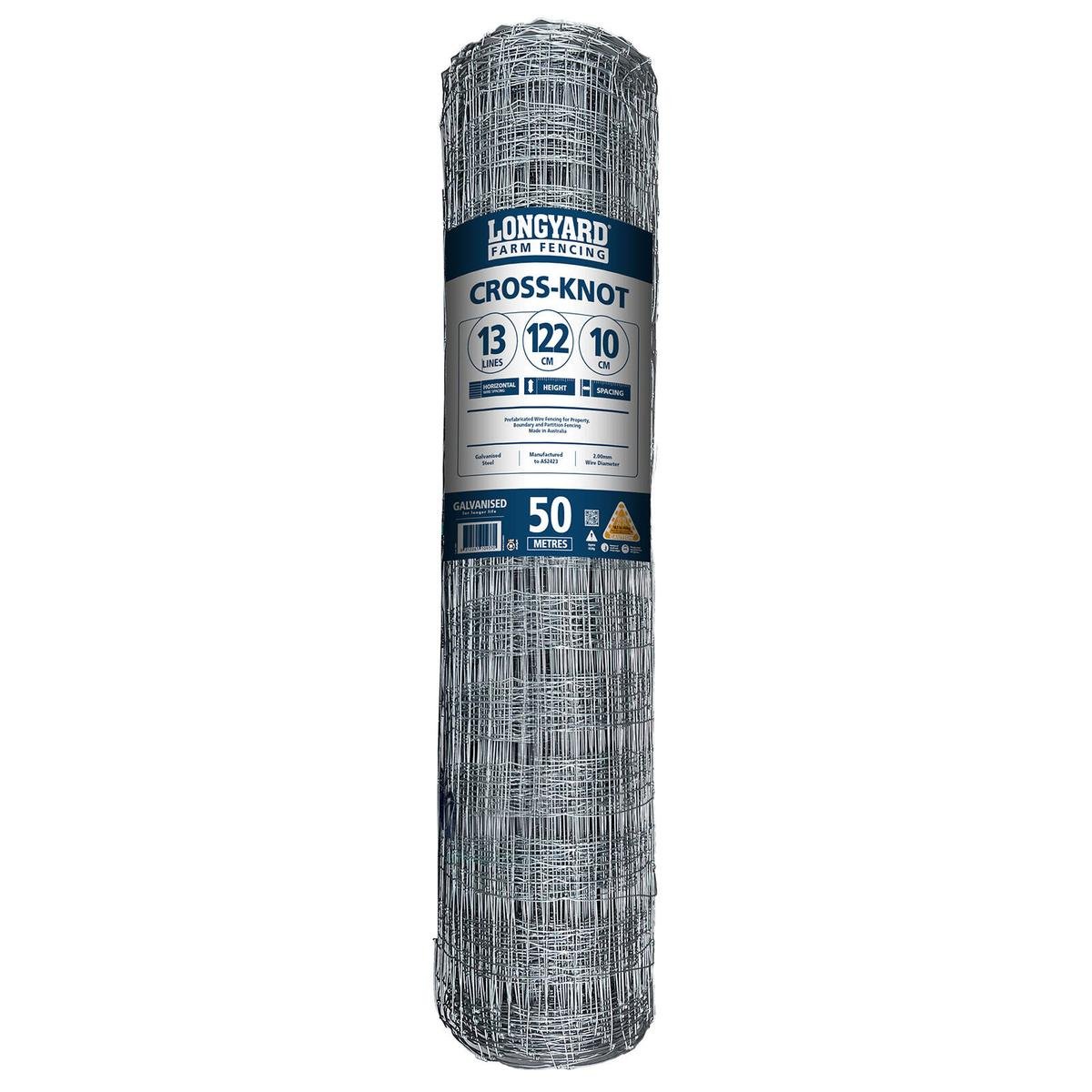 Longyard 1.22 x 50m 13 x 10 x 2mm Cross Knot Wire Mesh - Bunnings Australia