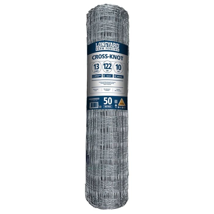 Longyard 1.22 x 50m 13 x 10 x 2mm Cross Knot Wire Mesh - Bunnings Australia