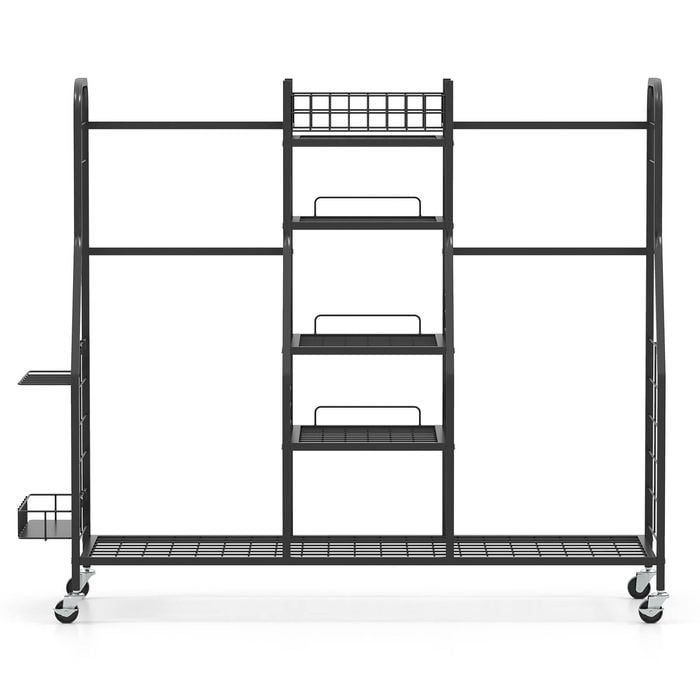 Costway Metal Golf Bag Storage Rack Mobile Golf Club Stand Organizer w ...