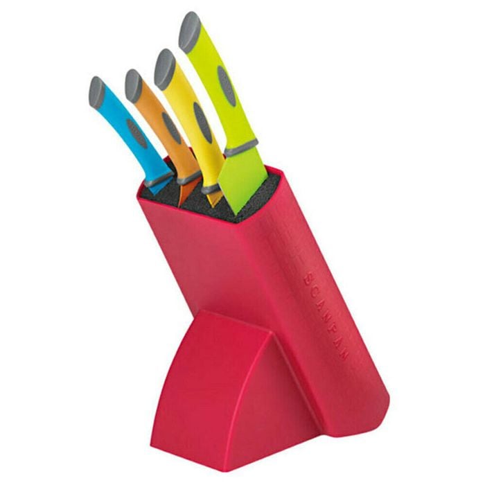 Scanpan Spectrum 5pc Knife Block Set Coloured Stainless Steel Knives ...