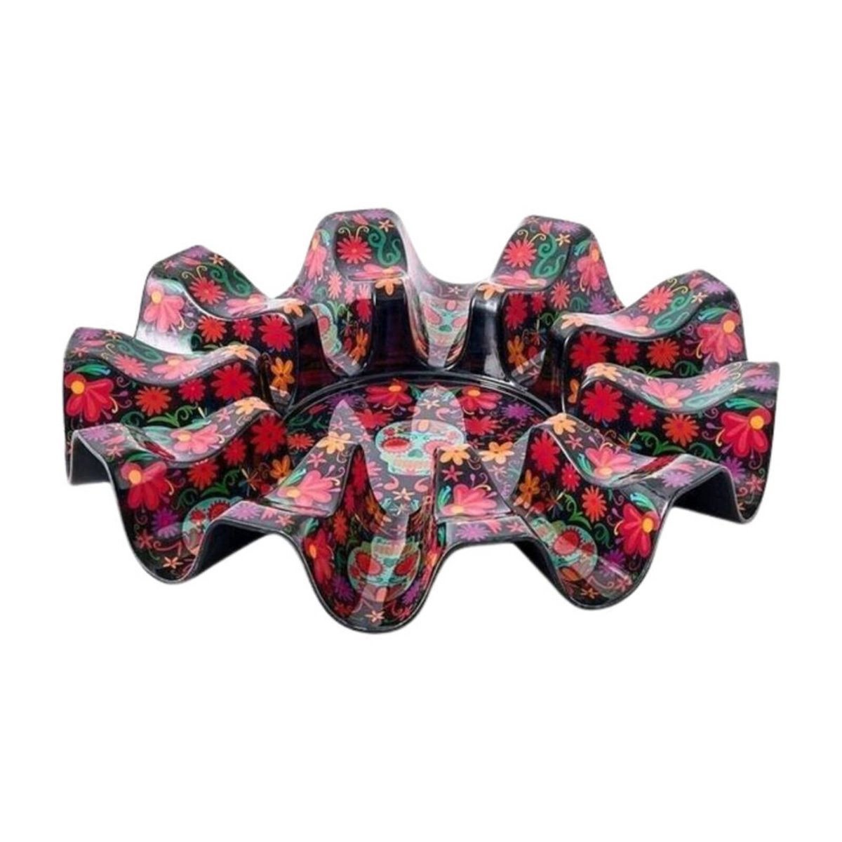Prepara Melamine Round 10-Taco Carousel Serving Tray Day of the Dead Ed ...