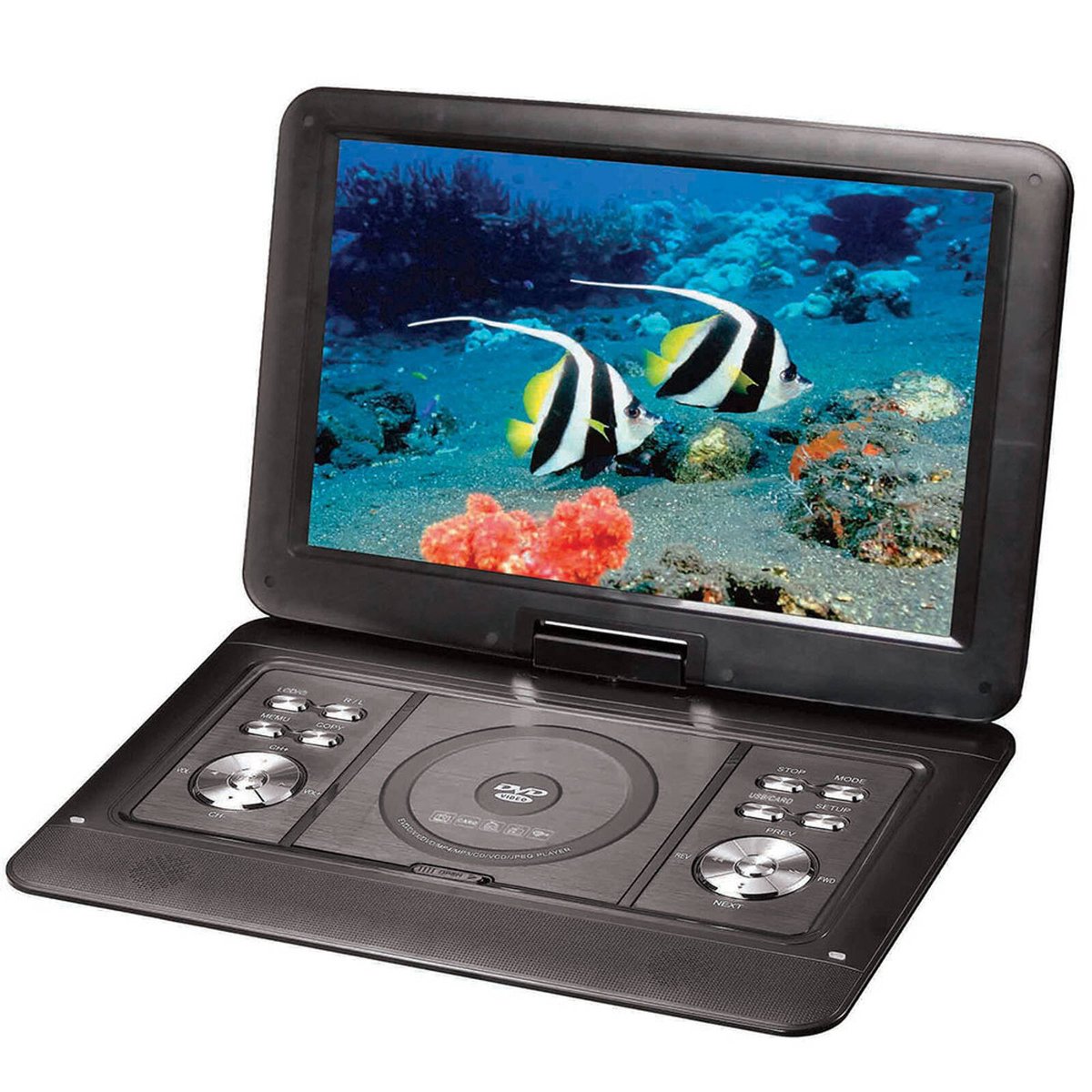 Lenoxx 15.4" Swivel Portable DVD Player USB/Remote/Built-in Battery ...