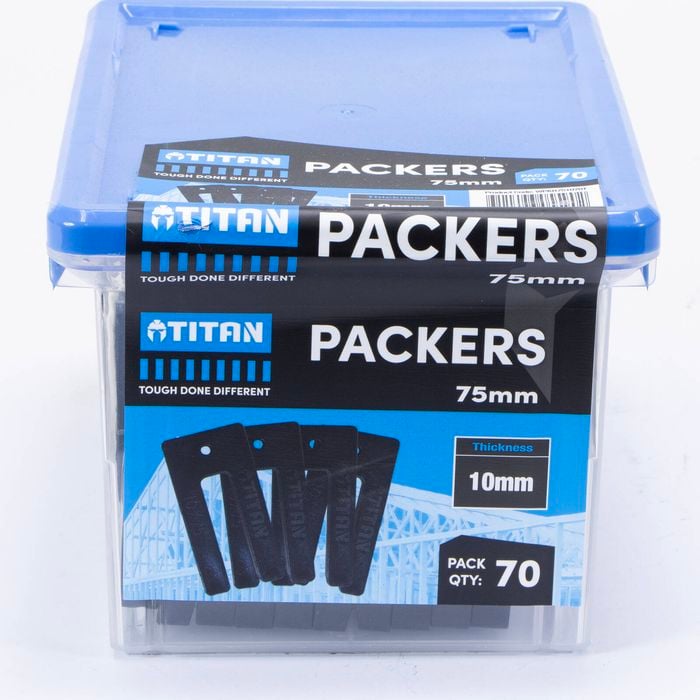 Titan 10 x 75mm 70 Piece Black Window Packers - Bunnings Australia