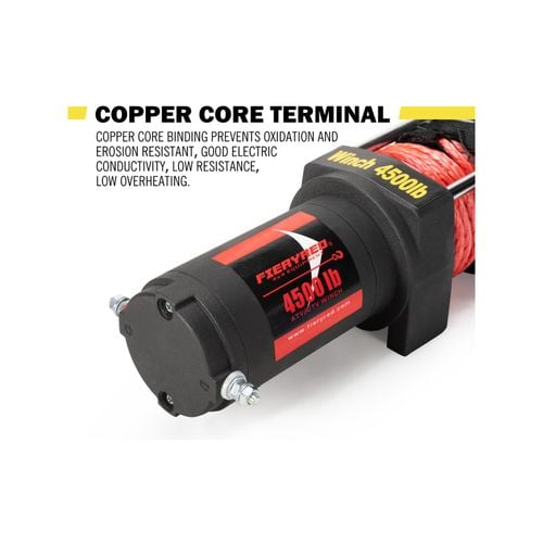 Fieryred 4500LBS/2041KG Wireless 12V Electric Winch Synthetic Rope ...