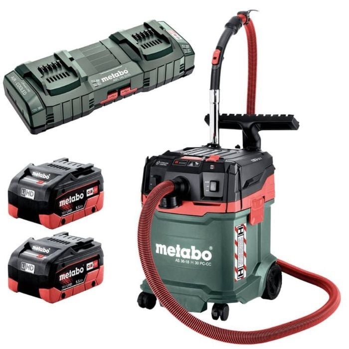 Metabo 36V 2 x 18V Cordless H-Class Wet And Dry Vacuum Cleaner Kit ...