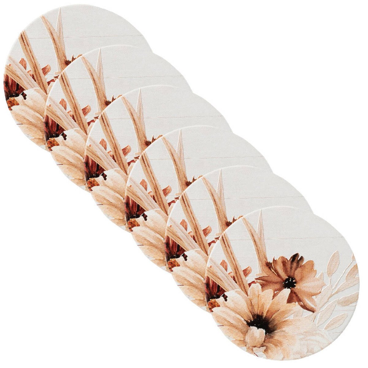 6PK Splosh Home Sweet Home Floral Ceramic Coaster 11cm - Bunnings Australia