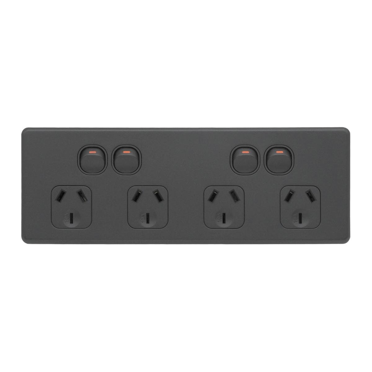 DETA Black Matt S-Line Quad Power Point - Bunnings Australia