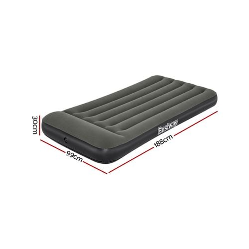Bestway Air Mattress Bed Single Size Inflatable Flocked Camping Beds 30cm - Bunnings Australia