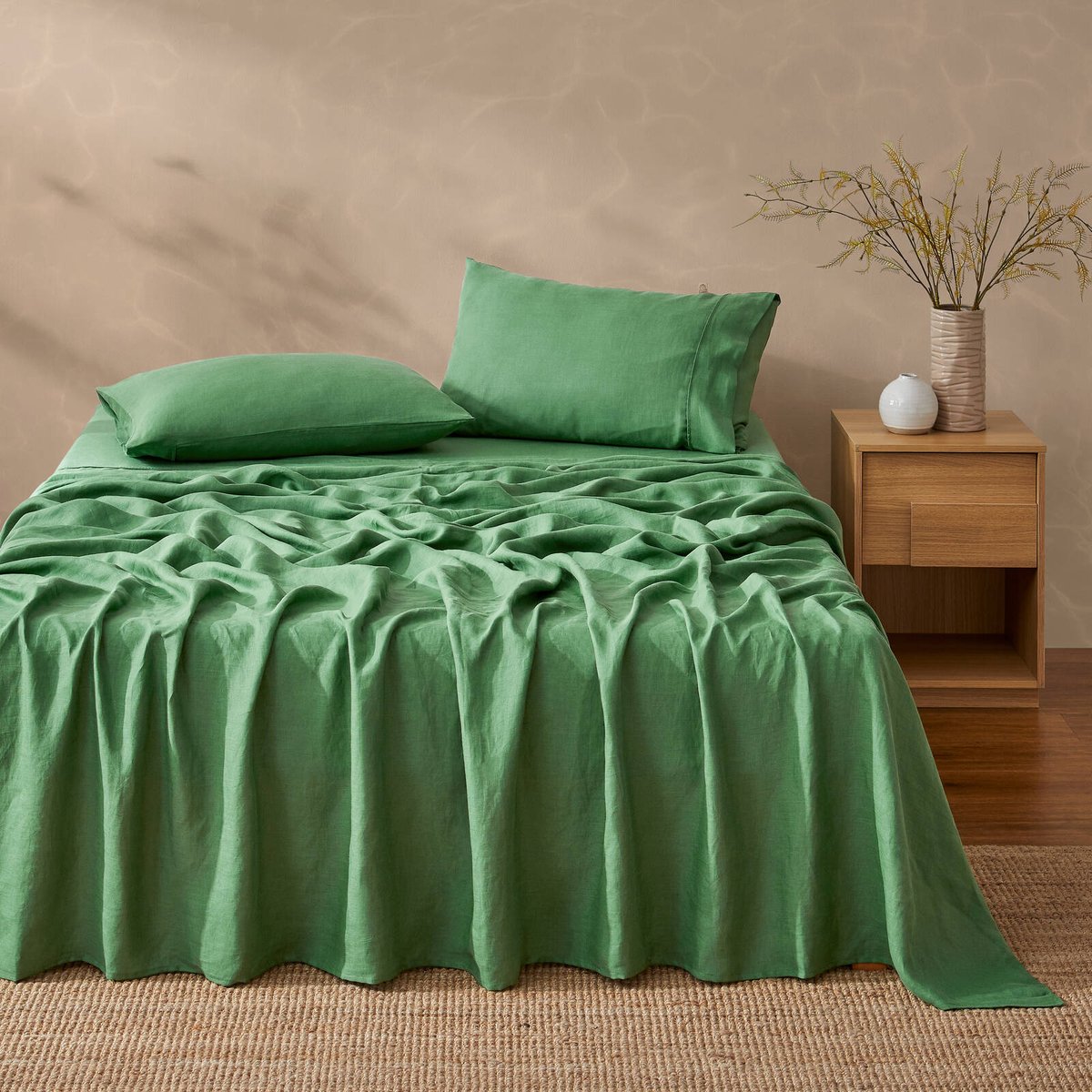 Natural Home Vintage Washed Hemp Linen Sheet Set Eden - Super King Bed ...