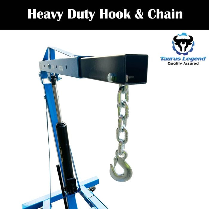 Taurus Legend 2000kg Foldable Engine Crane Blue - Bunnings Australia