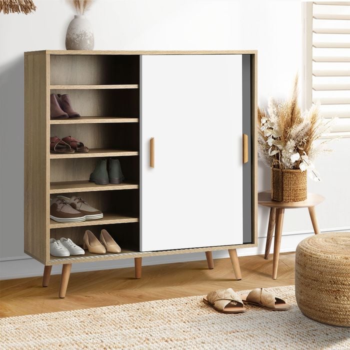 Oikiture Shoe Cabinet Storage Organiser Shoes Rack Sideboard Shelf ...
