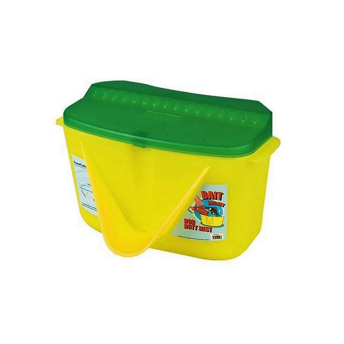 Surecatch Large Bait Bucket with Rod Butt Rest and Accessories Shelf ...