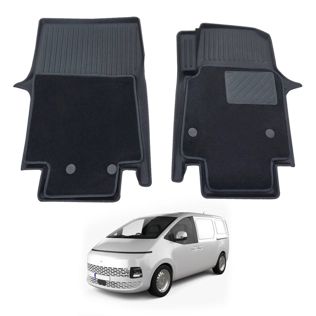AUSGO Double-Layer Car Floor Mats for Hyundai Staria / Staria Load 2021 ...