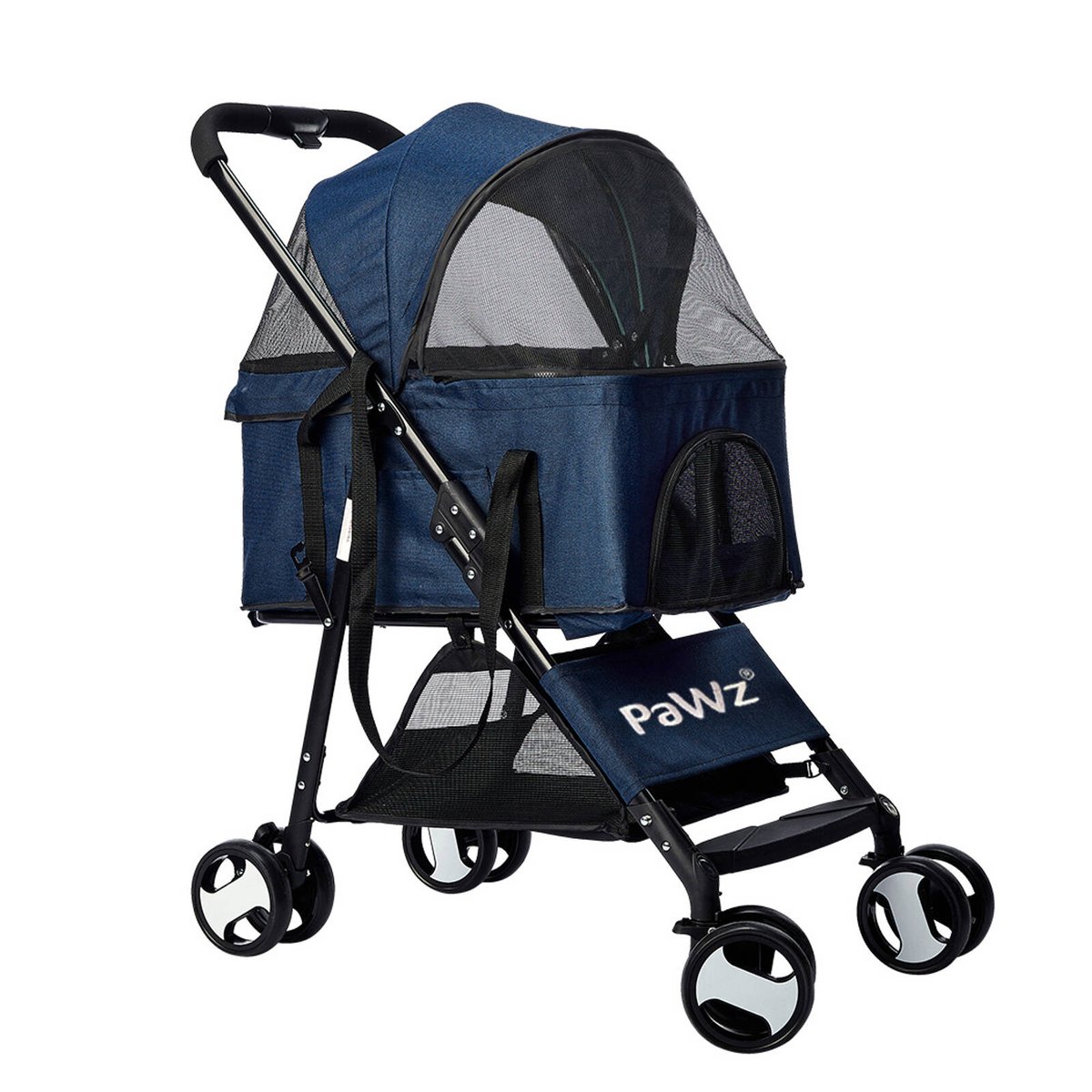 Pawz 78x45x98cm 3 in 1 Pet Stroller in Blue Colour - Bunnings Australia