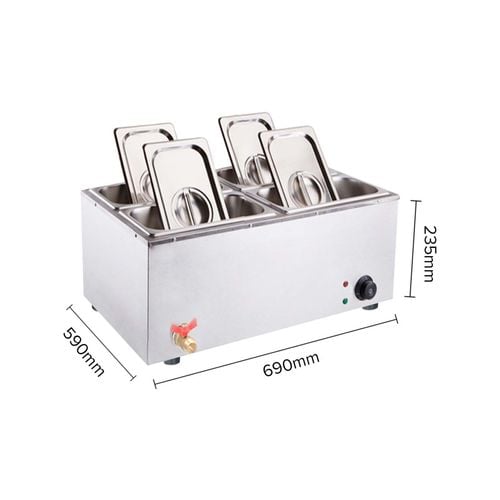 SOGA Stainless Steel 4 X 1/2 GN Pan Electric Bain-Marie Food Warmer ...