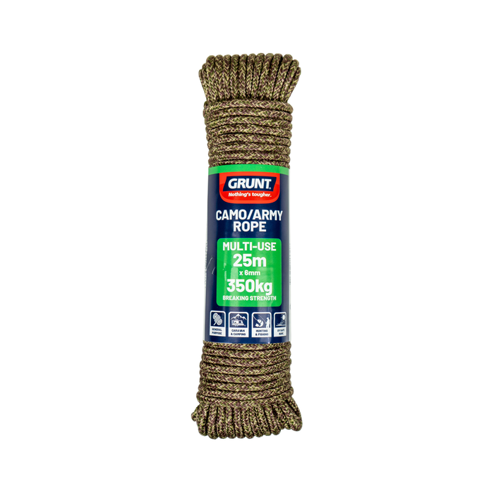 Grunt 6mm x 25m Camo / Army Rope - Bunnings Australia