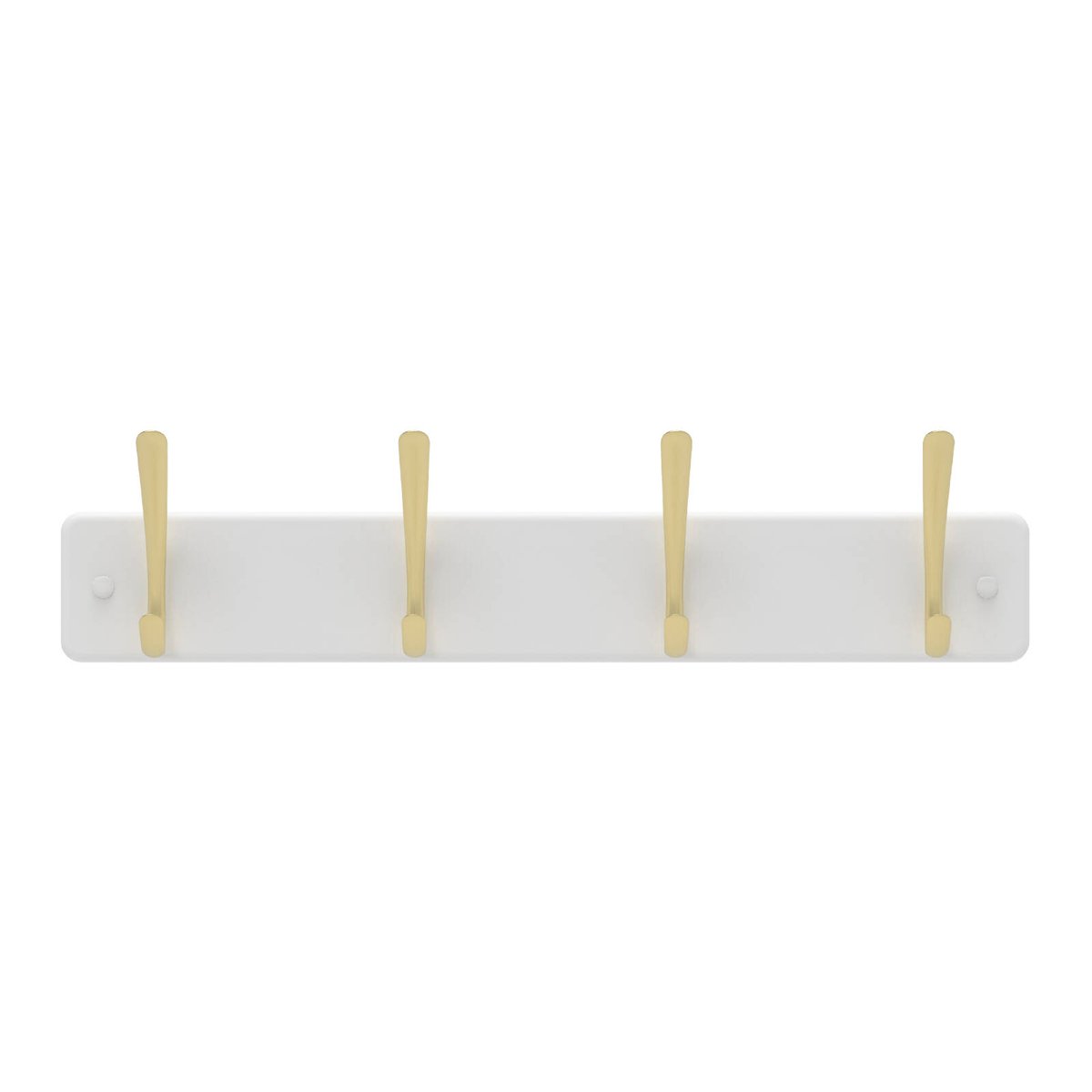 Mode 4 Brushed Brass Hooks on White Board Hat and Coat Rack - Bunnings ...