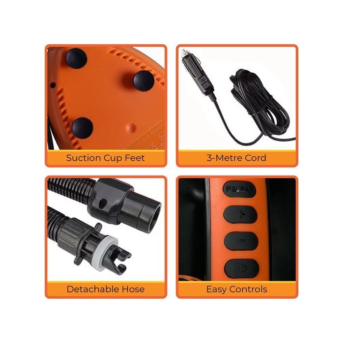Kahuna Portable Electric Air Pump 12V for Inflatable Paddle Boards ...