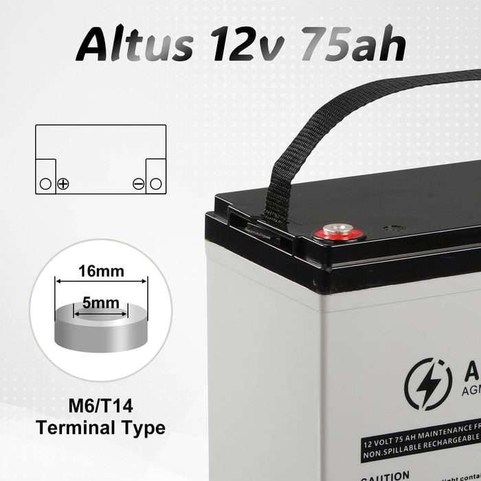 Altus AGM Battery 12V 75ah Battery Deep Cycle SLA Lead Acid Battery ...