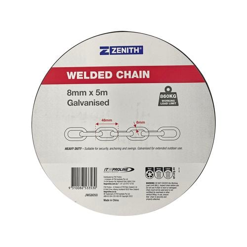 Zenith 8mm x 5m Galvanised Chain - Bunnings New Zealand