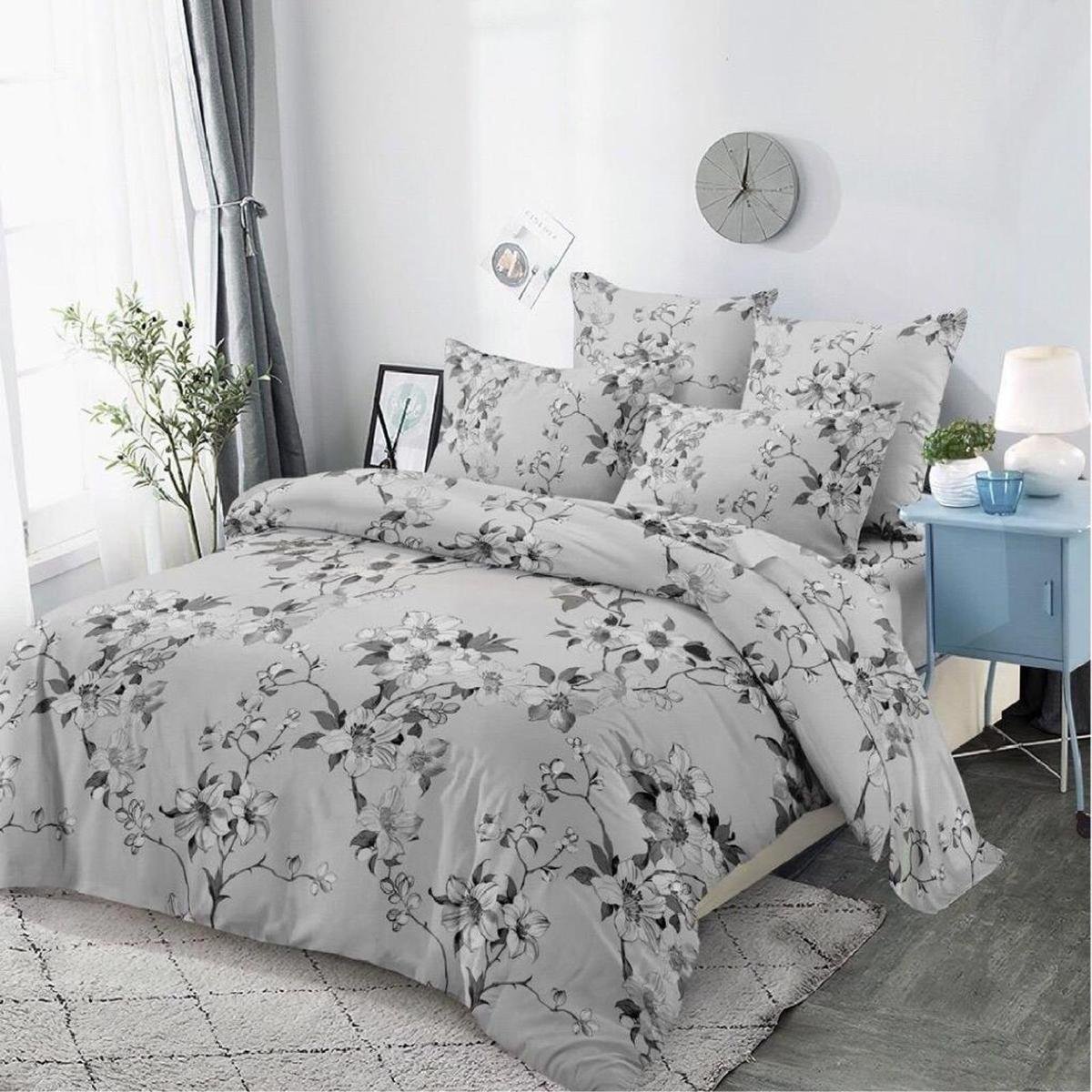 Dreamfields Queen Daisy Design Quilt Doona Duvet Cover Set - Bunnings ...
