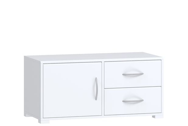 White Lowline Storage Unit with Door and 2 Drawers | Bunnings Warehouse ...