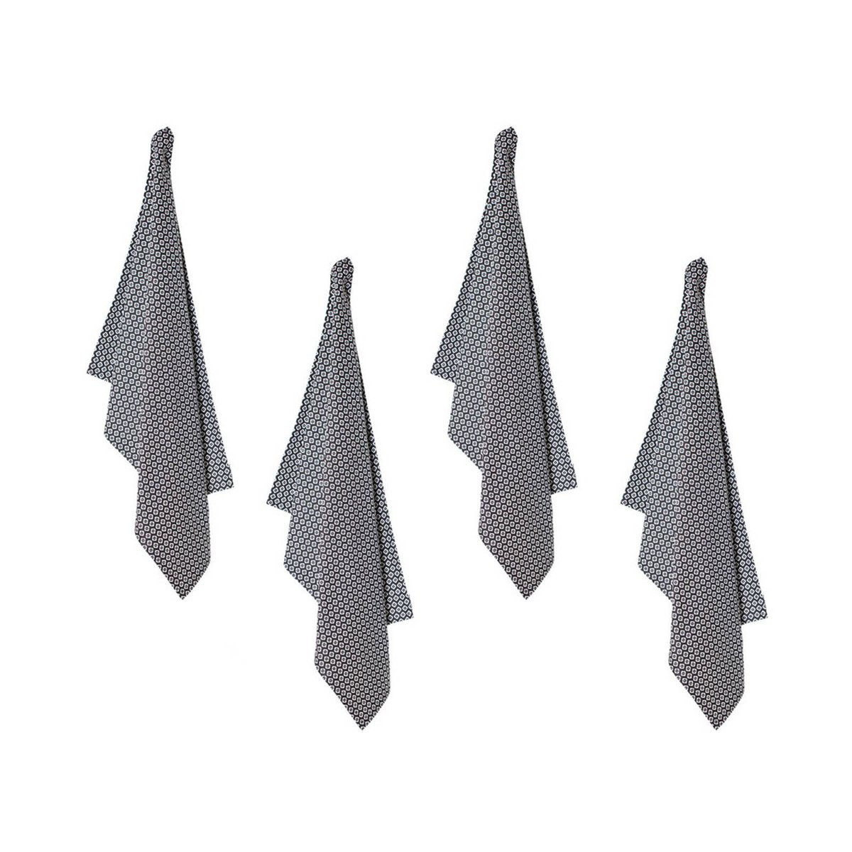 Set of 4 Christopher Vine Marigold Cotton Napkins 40cm x 40cm Black ...