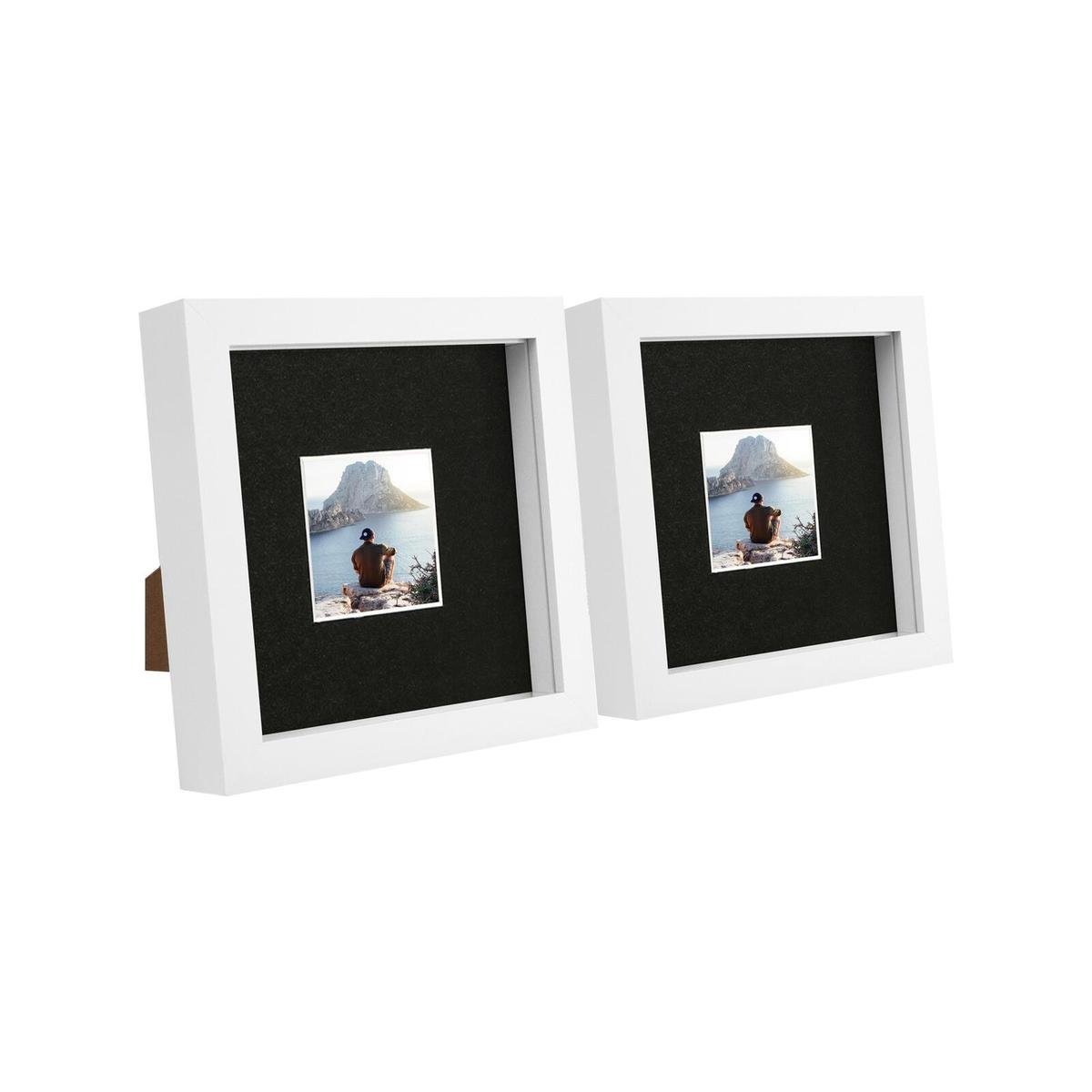 Nicola Spring 6" x 6" White 3D Box Photo Frames - 2" x 2" Mount - Pack ...