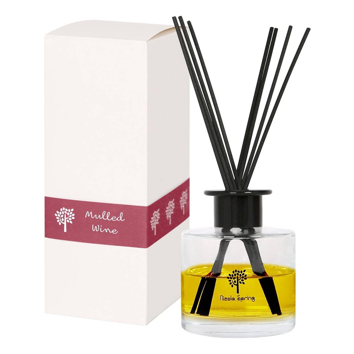 Glass Reed Diffuser - 200ml - Mulled Wine - Warm Spiced Festive ...